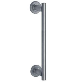 T-Bar Style Pull Handle With Face Fix Concealed Roses - Satin Chrome ...