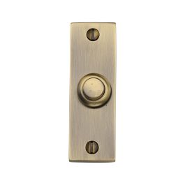 Plain Rectangular Bell Push - Antique Brass (Gloss Lacquered) | G Johns ...