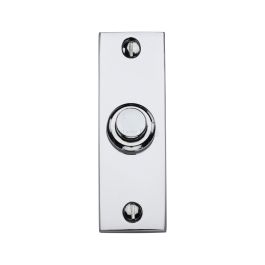 Plain Rectangular Bell Push - Polished Chrome | G Johns & Sons