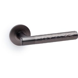 Spitfire Hammered Lever Handle On Concealed Fix Low Profile Round Rose ...