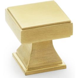 Jesper Square Cupboard Knob - Satin Brass PVD | G Johns & Sons