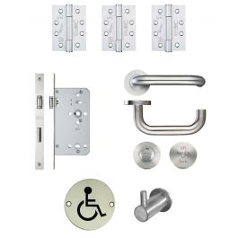 Accessible / Disabled WC Toilet Door - Lift Lever To Lock - Ironmongery ...