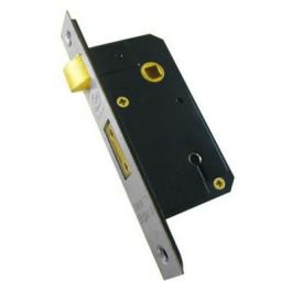 5 Lever Narrow Case Sash Lock - 50mm Case Depth (35mm Backset) - Satin ...