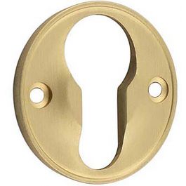 Classic Design Face Fixed Escutcheon - Euro Profile - Satin Brass | G ...