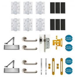 Double Door With Non Locking Lever Handles - Ironmongery Kit - Suitable ...