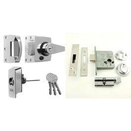 ERA Night Latch & Cylinder Deadlock (Polished Chrome) | G Johns & Sons