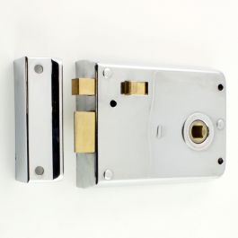 Surface Mounted Rim Latch With Snib Bolt - Polished Chrome | G Johns & Sons
