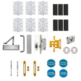 Leaf & Half Key Locking Door Lobby / Corridor Ironmongery Kit ...