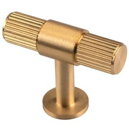 Line Knurled T-Bar Cabinet Knob - 50mm Length - Satin Brass (Lacquered ...