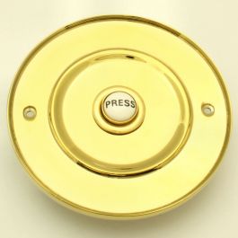 102mm Diameter Traditional Large Round Design Bell Push With White ...