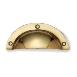 Half Moon Shaped Cup Handle - Polished Brass (Lacquered) | G Johns & Sons