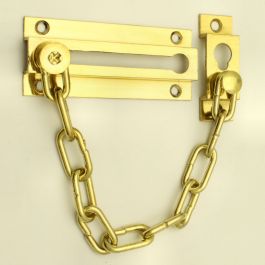 Front Door Security Chain - Polished Brass (Lacquered) | G Johns & Sons