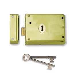 Surface Mounted Rim Deadlock - Polished Brass (Lacquered) | G Johns & Sons