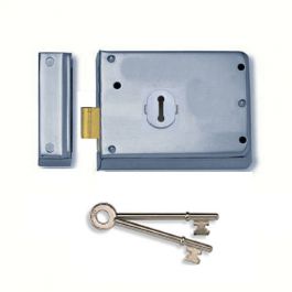 Surface Mounted Rim Deadlock - Satin Chrome | G Johns & Sons