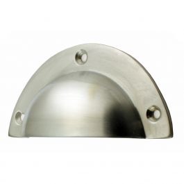 Half Moon Shaped Cup Handle - Brushed Satin Chrome | G Johns & Sons