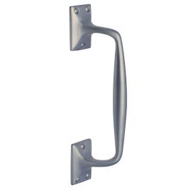 Cranked Design Pub Style Face Fix Pull Handle - Satin Chrome | G Johns ...