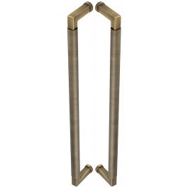 Rectangular Back To Back Pull Handle With Rounded Grip - 439mm Length ...