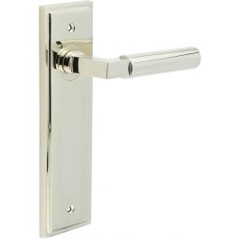 Tubular Pattern Lever Handle On A Large Rectangular Backplate ...