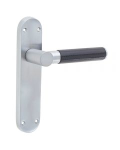 Satin Chrome Door Handles on a Backplate | G Johns & Sons
