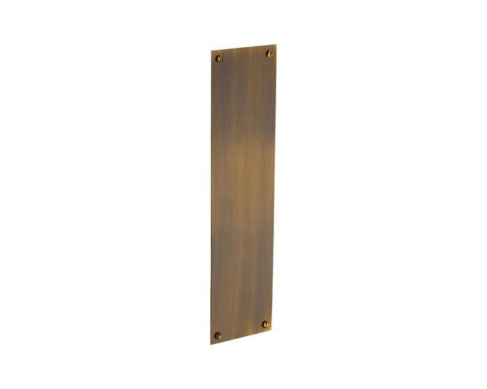Flat Style Finger Plate - Antique Brass (Gloss Lacquered) - Two Sizes ...