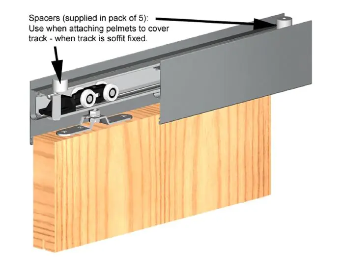 Ceiling Mounted Sliding Door Hardware Bohle MasterTrack FT Set Wall