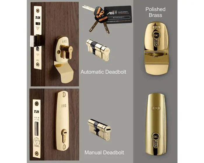High Security Dual Front Door Lock Kit Auto Locking BS8621 Mortice Nightlatch BS3621 Mortice Dead Lock Polished Brass Plated G Johns Sons