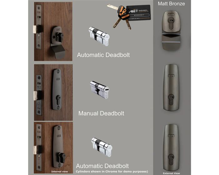 High Security Triple Front Door Lock Kit - Auto Locking BS8621 Mortice ...
