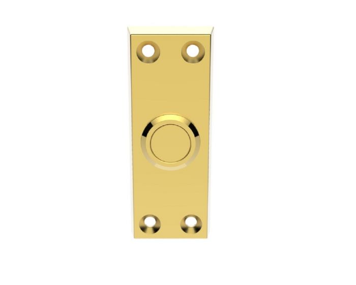 Rectangular Shaped Bell Push 79mm X 30mm Polished Brass Lacquered G Johns And Sons