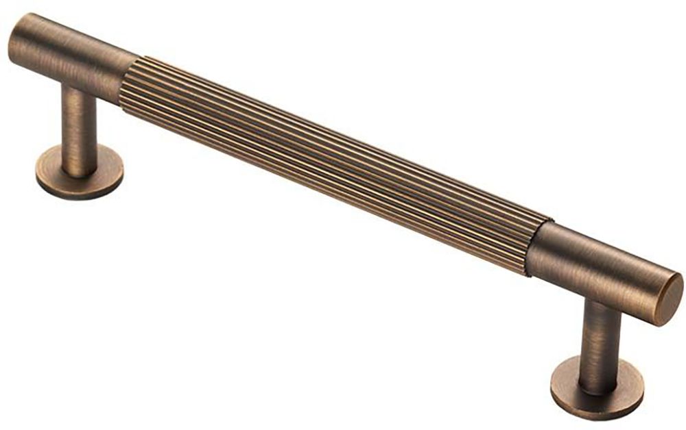 Line Knurled T Bar Cabinet Pull Handle Available In Four Sizes Antique Brass Lacquered G Johns Sons