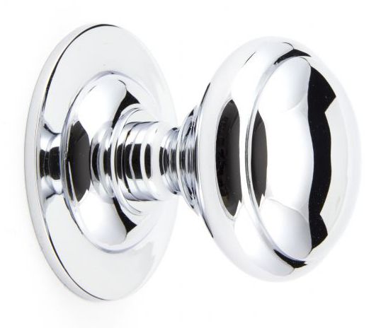Round Centre Door Knob Polished Chrome